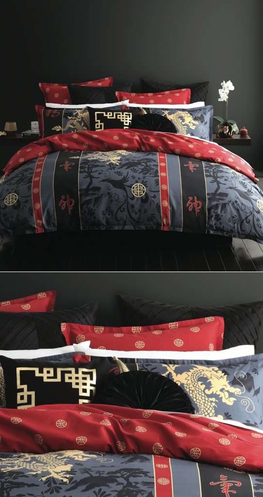 Mahjong Red Quilt Cover Set by Logan & Mason – Cottonbox Pty Ltd