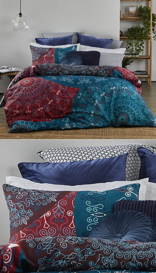 Daisy Blue Quilt Cover Set by Logan & Mason – Cottonbox Pty Ltd
