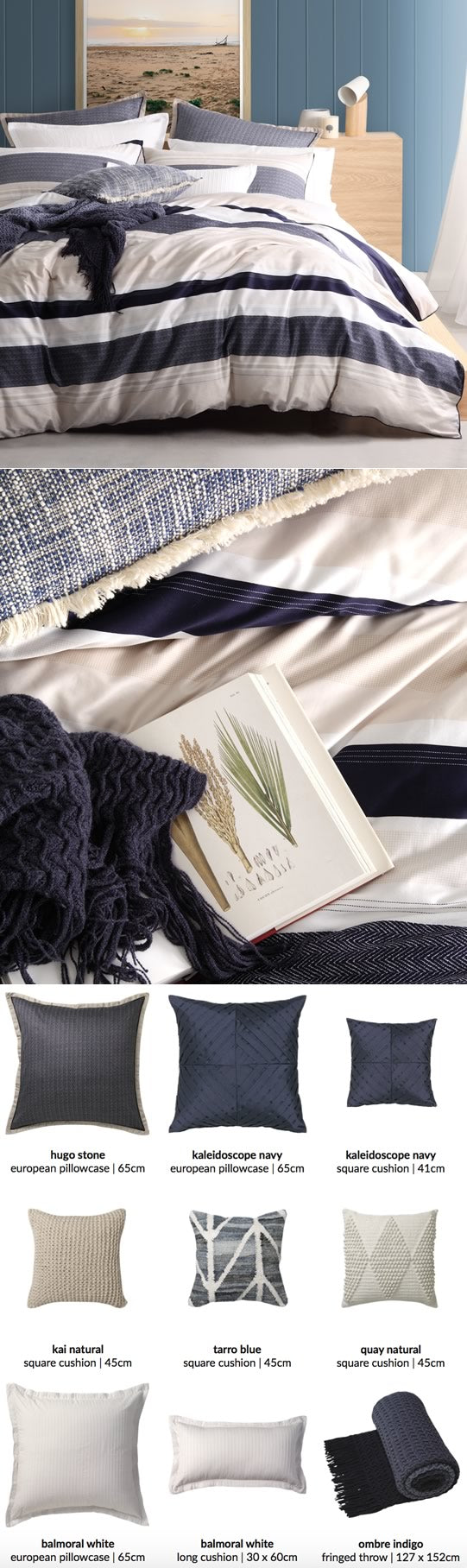 Hugo Stone Quilt Cover Set by Logan & Mason – Cottonbox Pty Ltd