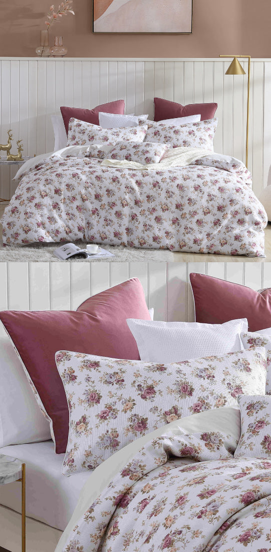 Rosette Plum Quilt Cover Set by Logan & Mason – Cottonbox Pty Ltd