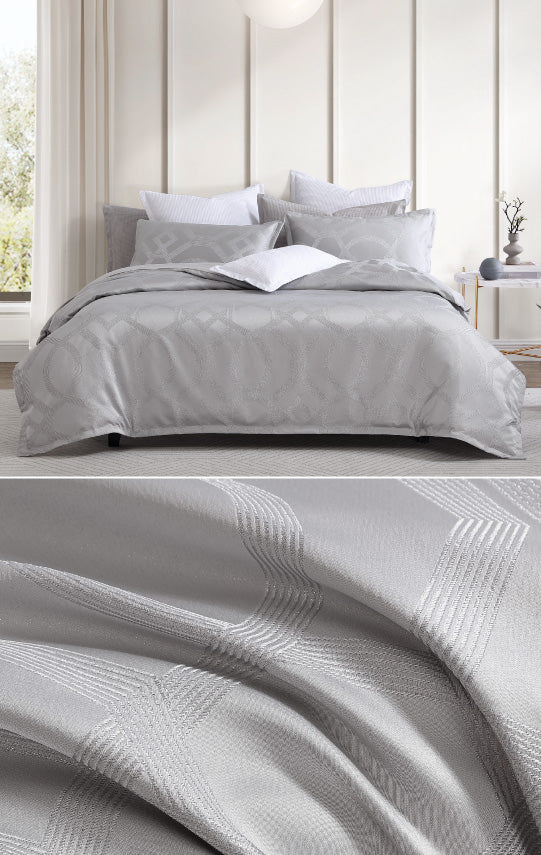 Seville Silver Quilt Cover Set by Logan & Mason – Cottonbox Pty Ltd