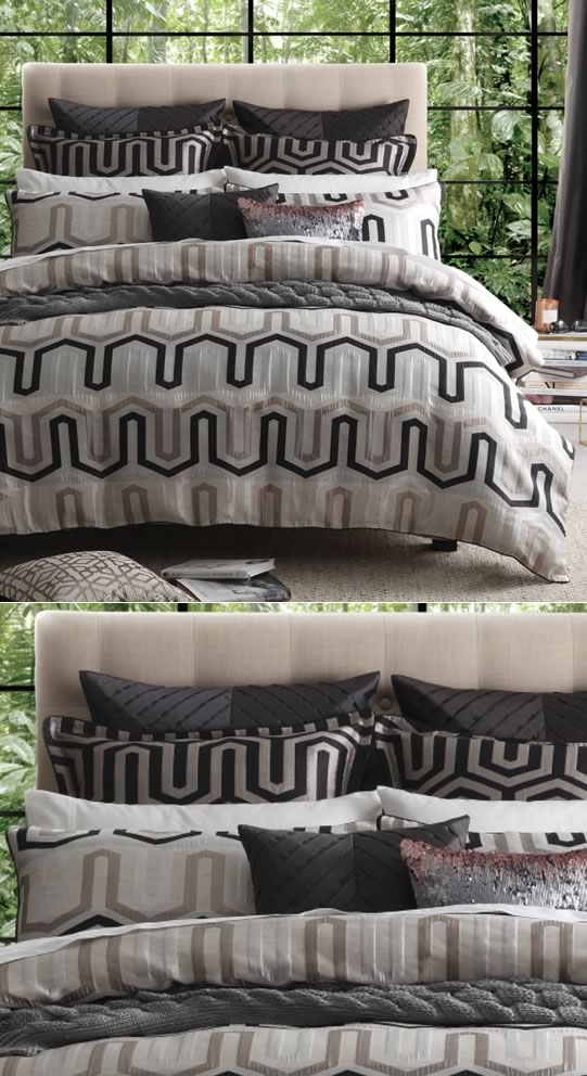 Omega Stone Quilt Cover Set by Logan & Mason – Cottonbox Pty Ltd