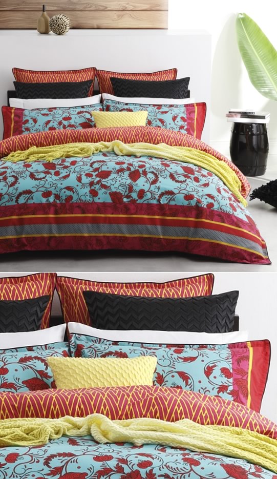 Tadashi Red Quilt Cover Set by Logan & Mason – Cottonbox Pty Ltd