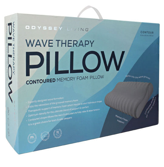 Wave Therapy Contoured Memory Foam Pillow 1000gms by Odyssey Living ...
