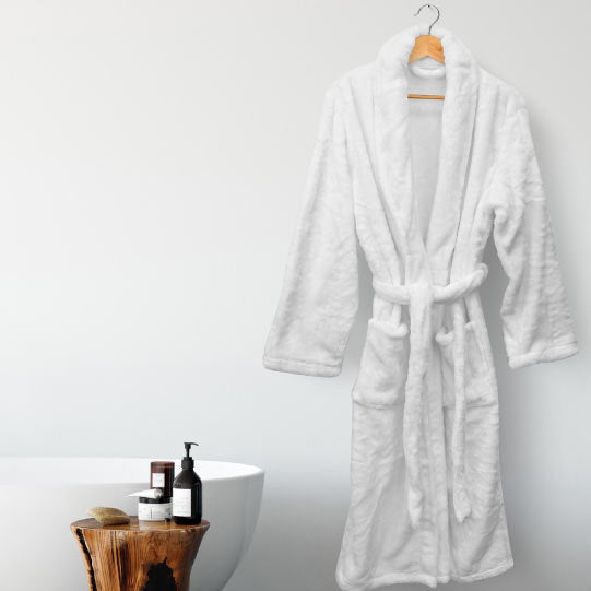 Silk Touch Bath Robe White by Odyssey Living – Cottonbox Pty Ltd