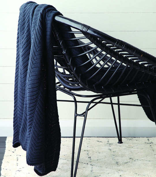 Ashmore Navy Throw by Private collection – Cottonbox Pty Ltd