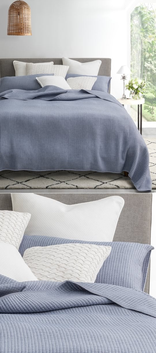 Dash Chambray Coverlet by Private collection – Cottonbox Pty Ltd