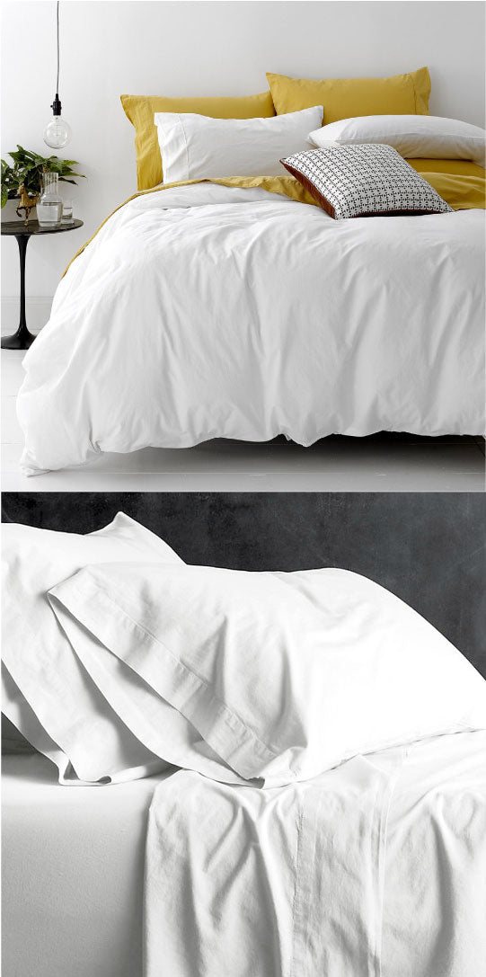 Vintage Washed White Quilt Cover Set by Park Avenue – Cottonbox Pty Ltd