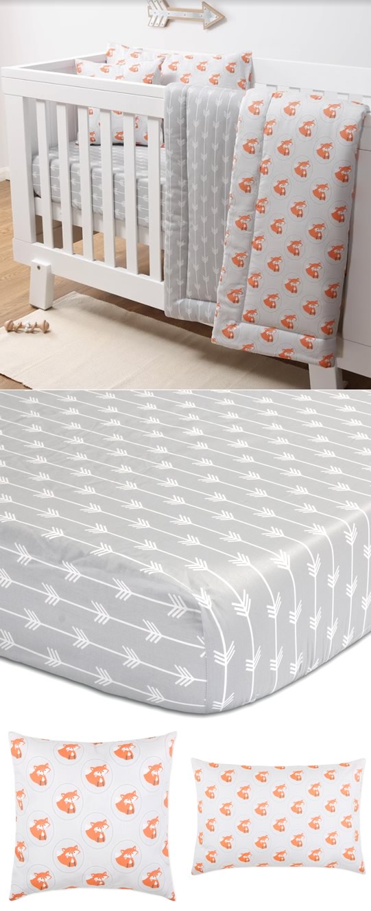 Foxy 4pce Cot Bedding Set by Peanut Shell – Cottonbox Pty Ltd