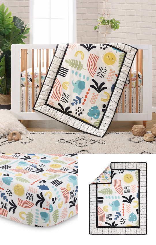 Boho Story Cot Bedding Set by Peanut Shell – Cottonbox Pty Ltd