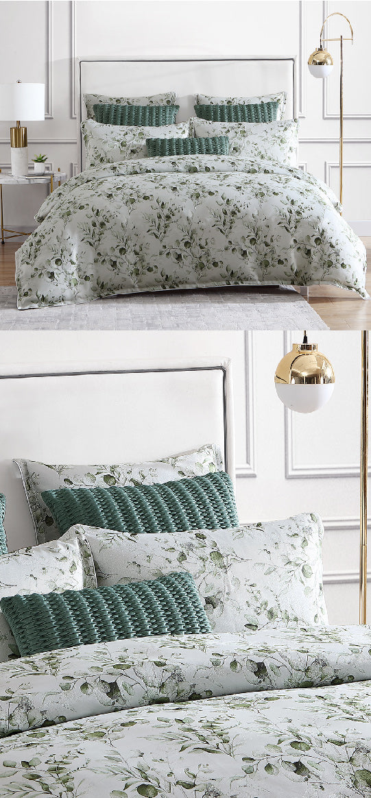 Asher Green Quilt Cover Set by Private collection – Cottonbox Pty Ltd