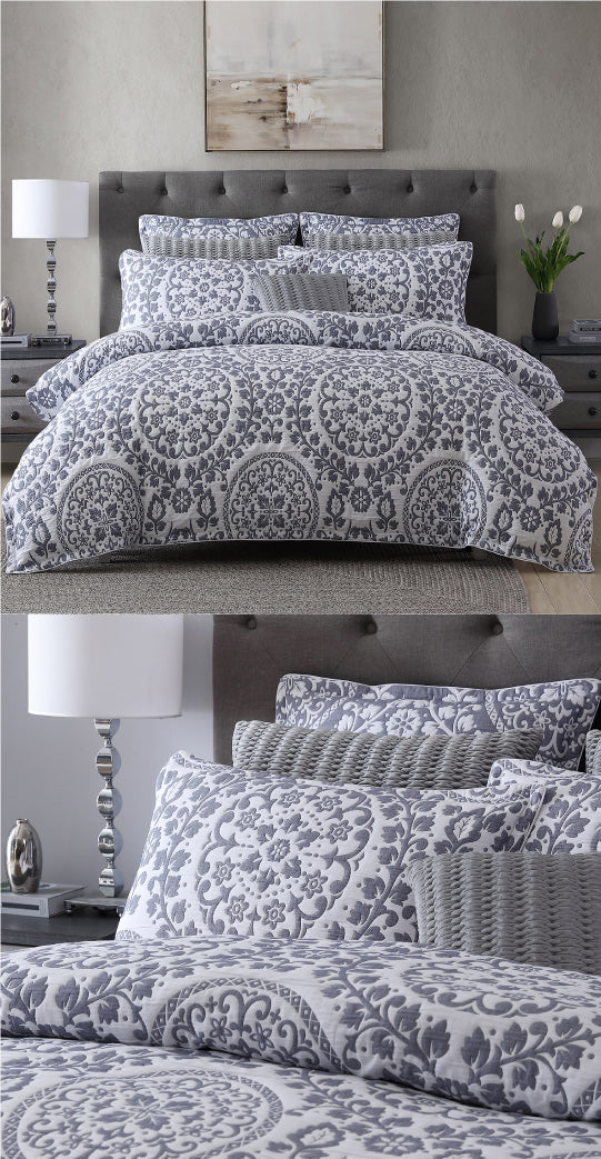 Astille Blue Quilt Cover Set by Private collection – Cottonbox Pty Ltd