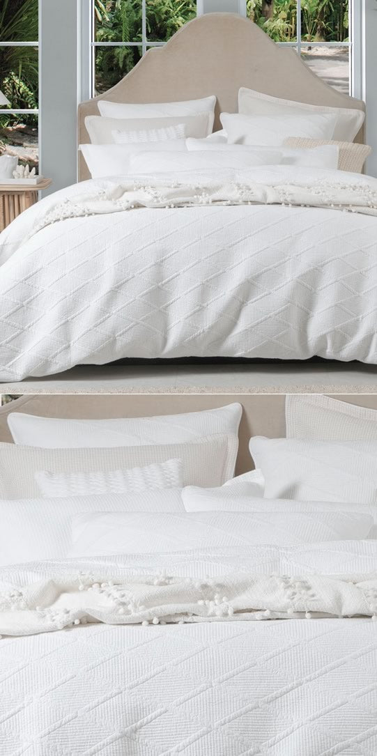 Farley White Long Cushion (30 x 60cm) by Private collection – Cottonbox ...