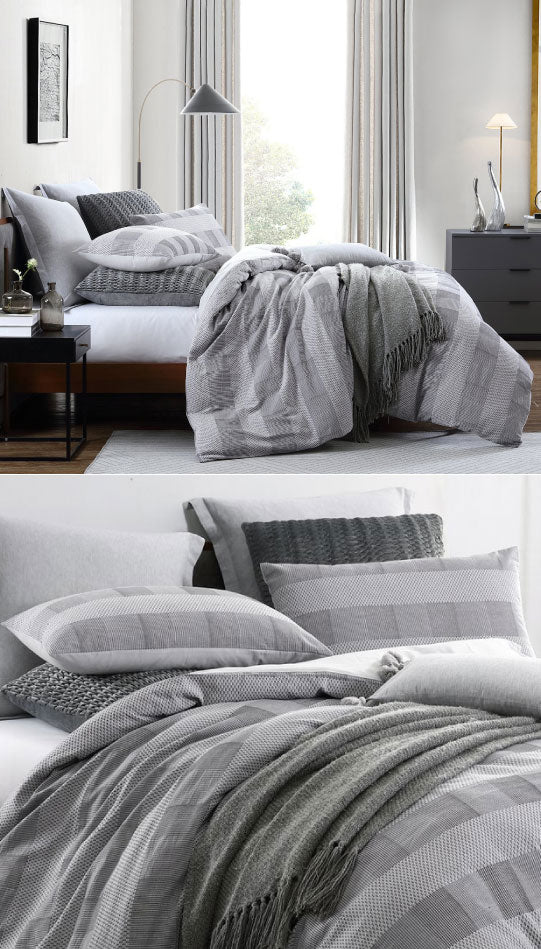 Subi Grey Quilt Cover Set by Private collection – Cottonbox Pty Ltd