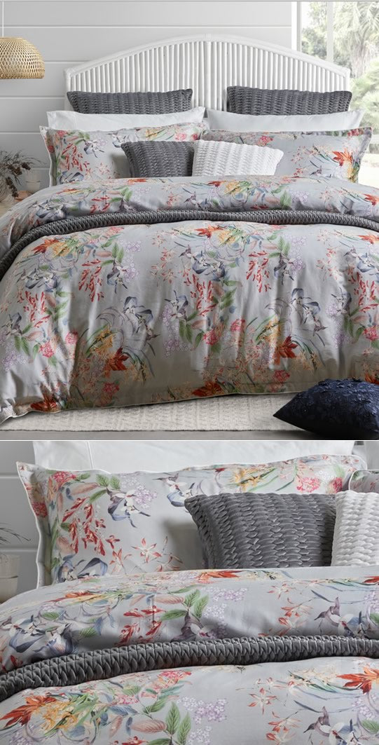 Yasmine Silver Quilt Cover Set by Private collection – Cottonbox Pty Ltd