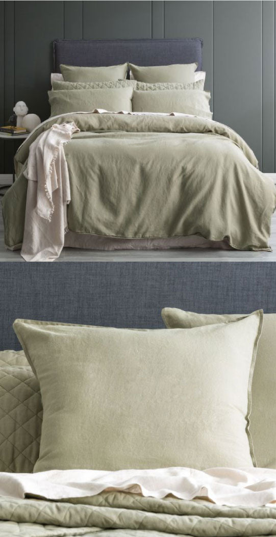 Cavallo Jade French Linen Quilt Cover Set by Renee Taylor – Cottonbox ...