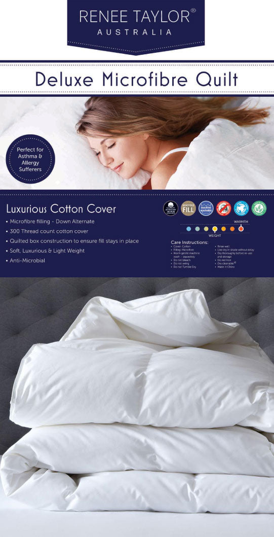 Deluxe High Loft Microfibre Quilt by Renee Taylor – Cottonbox Pty Ltd