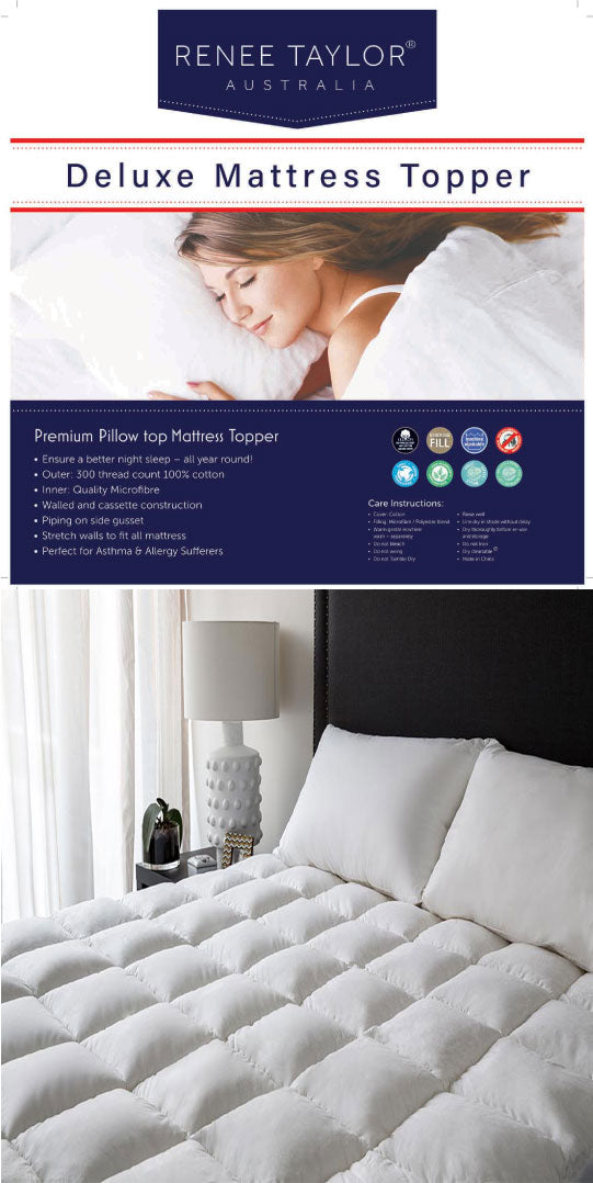Deluxe High Loft Mattress Topper 1000GSM by Renee Taylor – Cottonbox ...