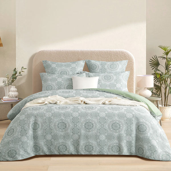 Rizz Sage Quilt Cover Set by Renee Taylor – Cottonbox Pty Ltd