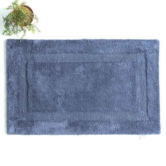 Soho Blue Cotton Reversible Bath Mat (50 x 80cm) by Renee Taylor ...