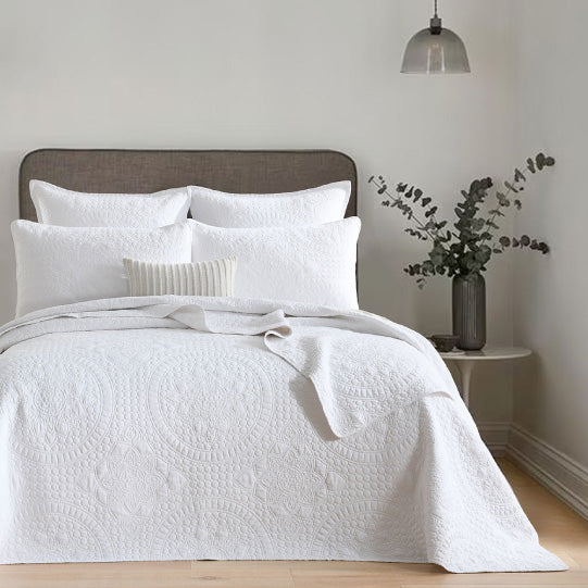 Asher White Jacquard Coverlet Set by Renee Taylor – Cottonbox Pty Ltd
