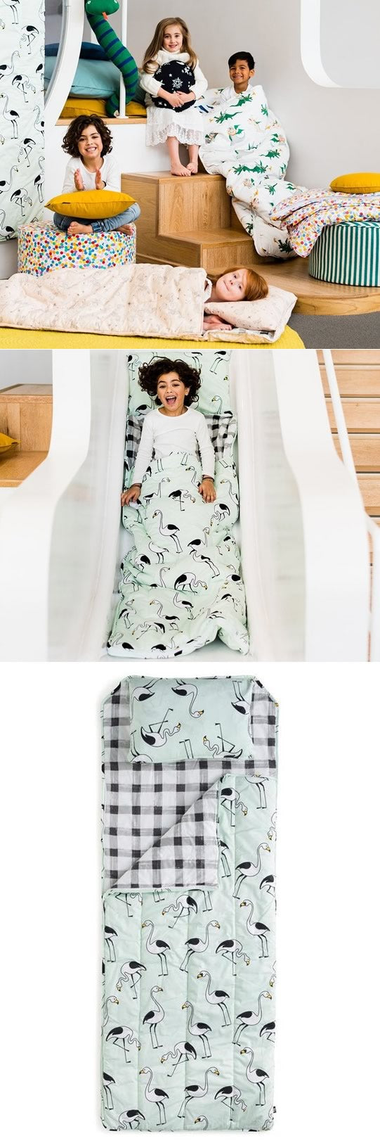 Flamingo Mint Nap Mat by Sack Me – Cottonbox Pty Ltd