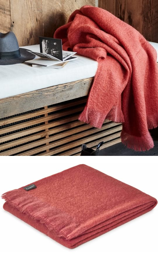 Mohair Coral Throw by St Albans – Cottonbox Pty Ltd