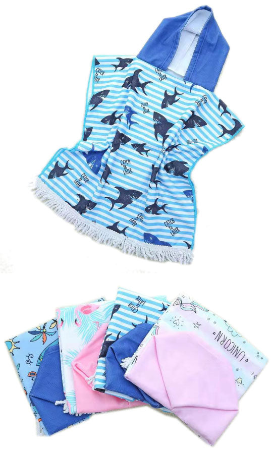 Shark Kids Poncho by Surf & Turf – Cottonbox Pty Ltd