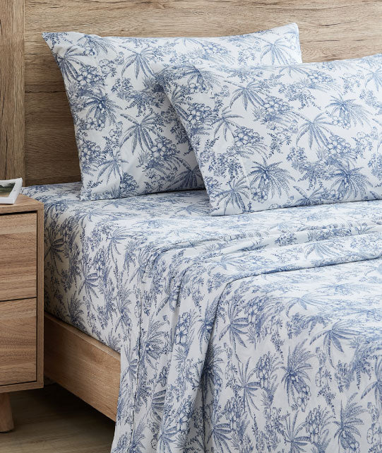 Pen And Ink Indigo Cotton Sheet Set by Tommy Bahama – Cottonbox Pty Ltd