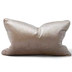 Florence Champagne Velvet Feather Filled Lumbar Cushion (35 x 55cm) by ...