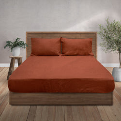 Linen Rust Sheet Set by J Elliot – Cottonbox Pty Ltd