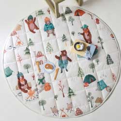 Camping Bear Round Play Mat 120cm Dia by Linen House Kids – Cottonbox ...