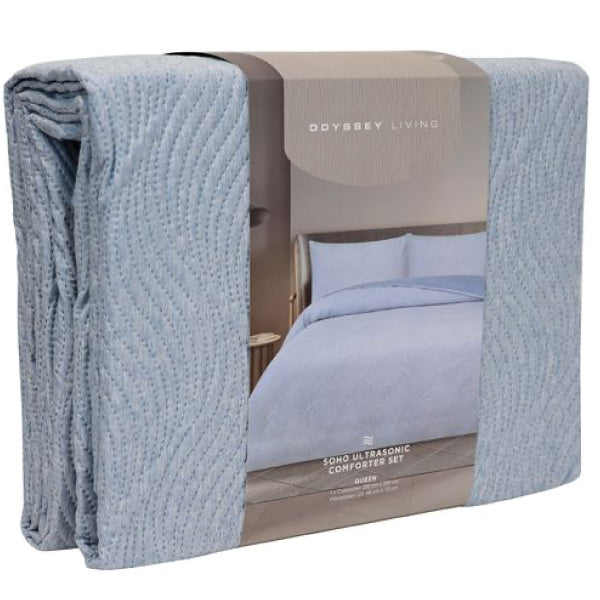 Soho Blue Ultrasonic Comforter Set by Odyssey Living – Cottonbox Pty Ltd