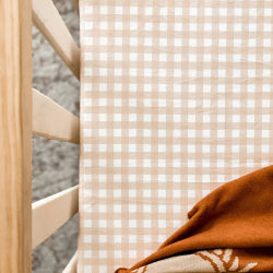 Sand Gingham Fitted Cot Sheet by Snuggly Jacks – Cottonbox Pty Ltd