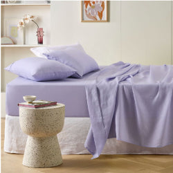 Lilac French Linen Sheet Set by Accessorize – Cottonbox Pty Ltd