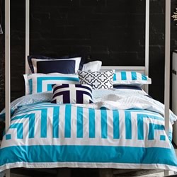 Lexy Cyan Quilt Cover Set by Alex Perry – Cottonbox Pty Ltd