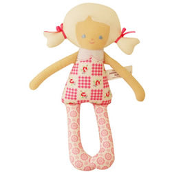 Baby Martha Doll Rattle - Marshmallow Check by Alimrose – Cottonbox Pty Ltd