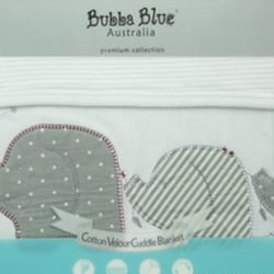 Petite Elephant Cradle/Bassinet Velour Blanket (70 x 90cm) by Bubba ...