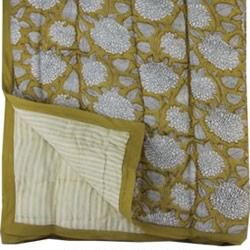 Ansari Neisha Yellow/White Queen/King Quilt (240 x 260cm) by Canvas ...