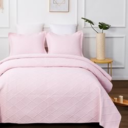 Blush Pink Throw (135 x 155cm) by Classic Quilts – Cottonbox Pty Ltd