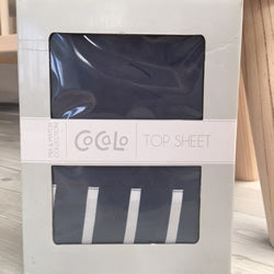Navy Top Sheet (with stripes) by Cocalo – Cottonbox Pty Ltd