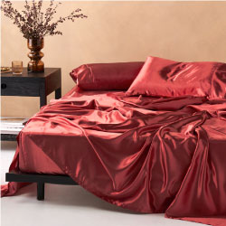 Satin Red Sheet Set by Deco – Cottonbox Pty Ltd