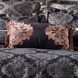 Yvette Navy Oblong Cushion (40 x 60cm) by Linen House – Cottonbox Pty Ltd