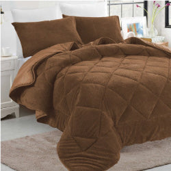 Teddy Fleece Camel Comforter Set by Kingtex – Cottonbox Pty Ltd