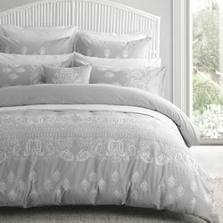 Kamala Silver Quilt Cover Set by Logan & Mason – Cottonbox Pty Ltd