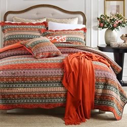 Mirrah Red Cotton Coverlet Set by Linen & Thread – Cottonbox Pty Ltd
