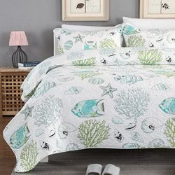 Reef Teal Coverlet Set by Linen & Thread – Cottonbox Pty Ltd