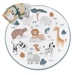 A Day At The Zoo Round Play Mat With Milestone Card by Living Textiles ...