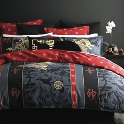 Mahjong Red Quilt Cover Set by Logan & Mason – Cottonbox Pty Ltd