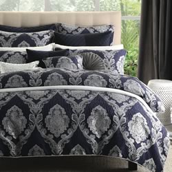 Marcella Navy Quilt Cover Set by Logan & Mason – Cottonbox Pty Ltd